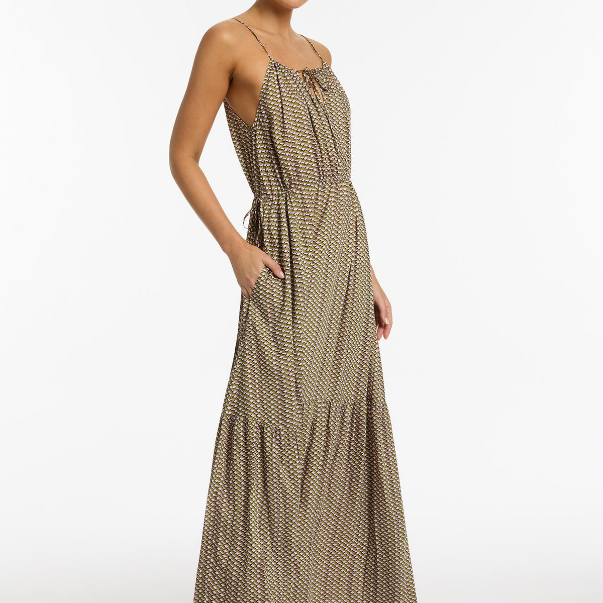 Infinity Drawcord Maxi Dress - Kelp – JETS US