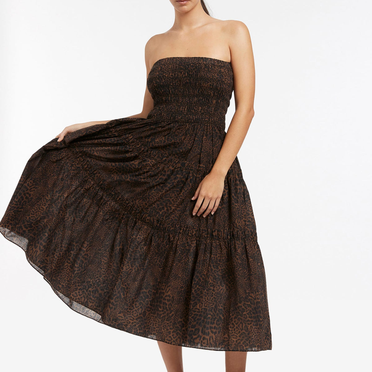 Pantera Shirred Skirt/Dress - Chocolate – JETS US