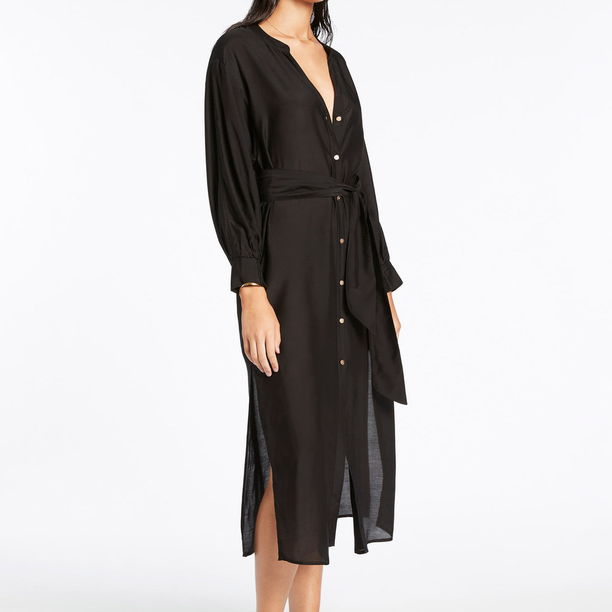 Jetset Shirt Dress - Black – JETS US