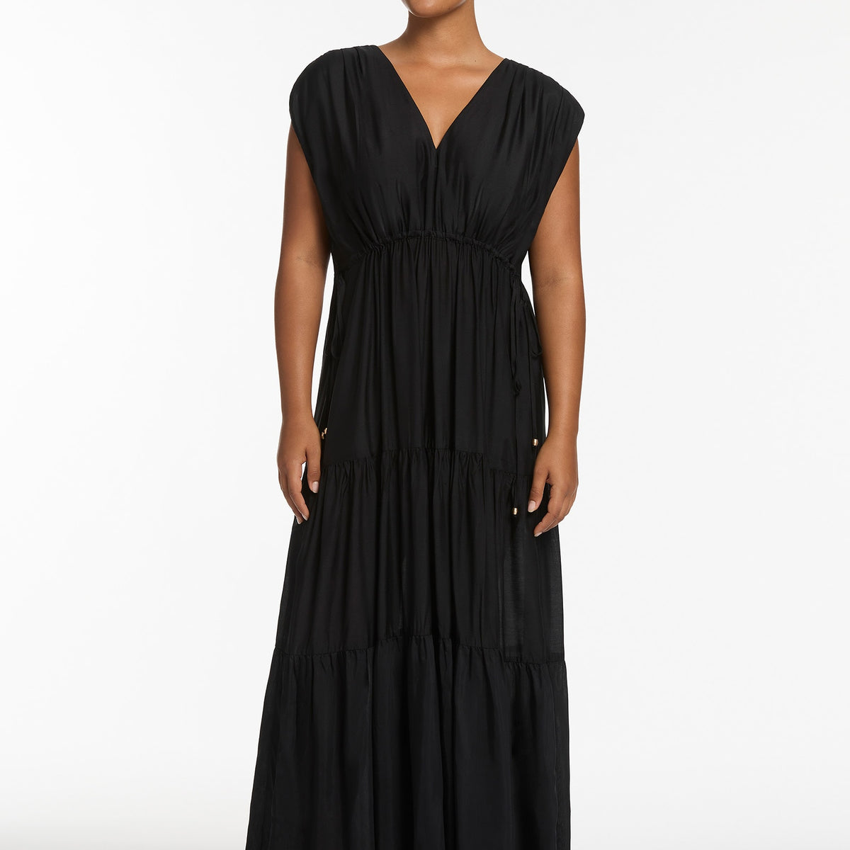 Jetset Tiered Maxi Dress - Black – JETS US