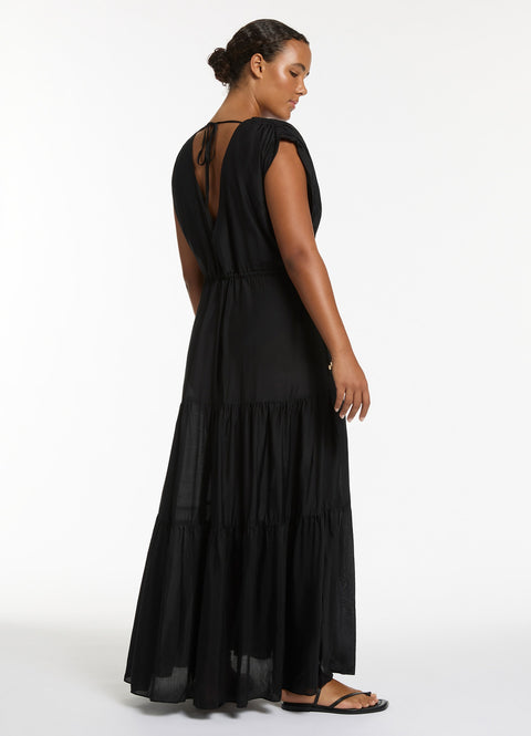 Jetset Tiered Maxi Dress - Black – JETS US