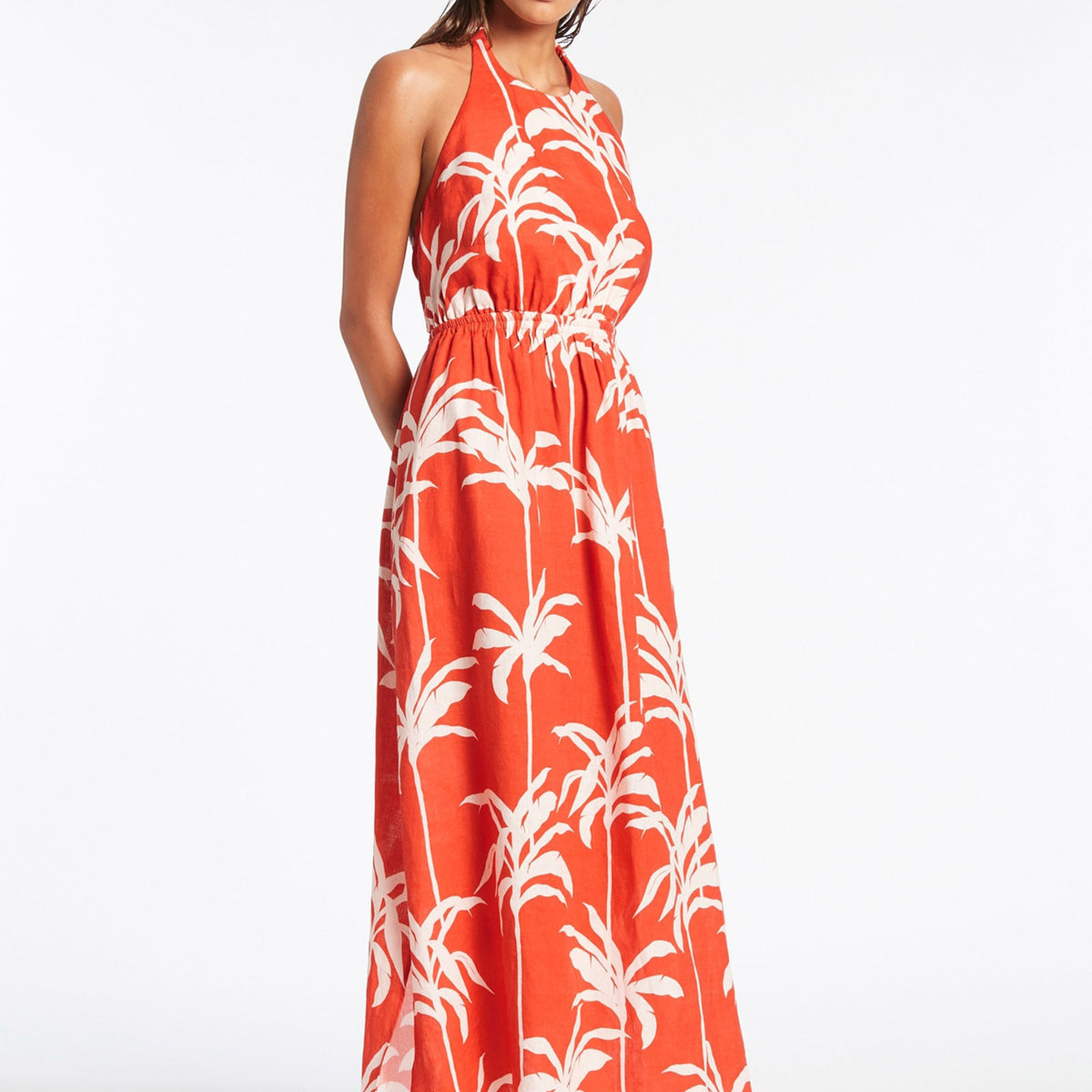 Palme Tie Back Maxi Dress - Cherry – JETS US