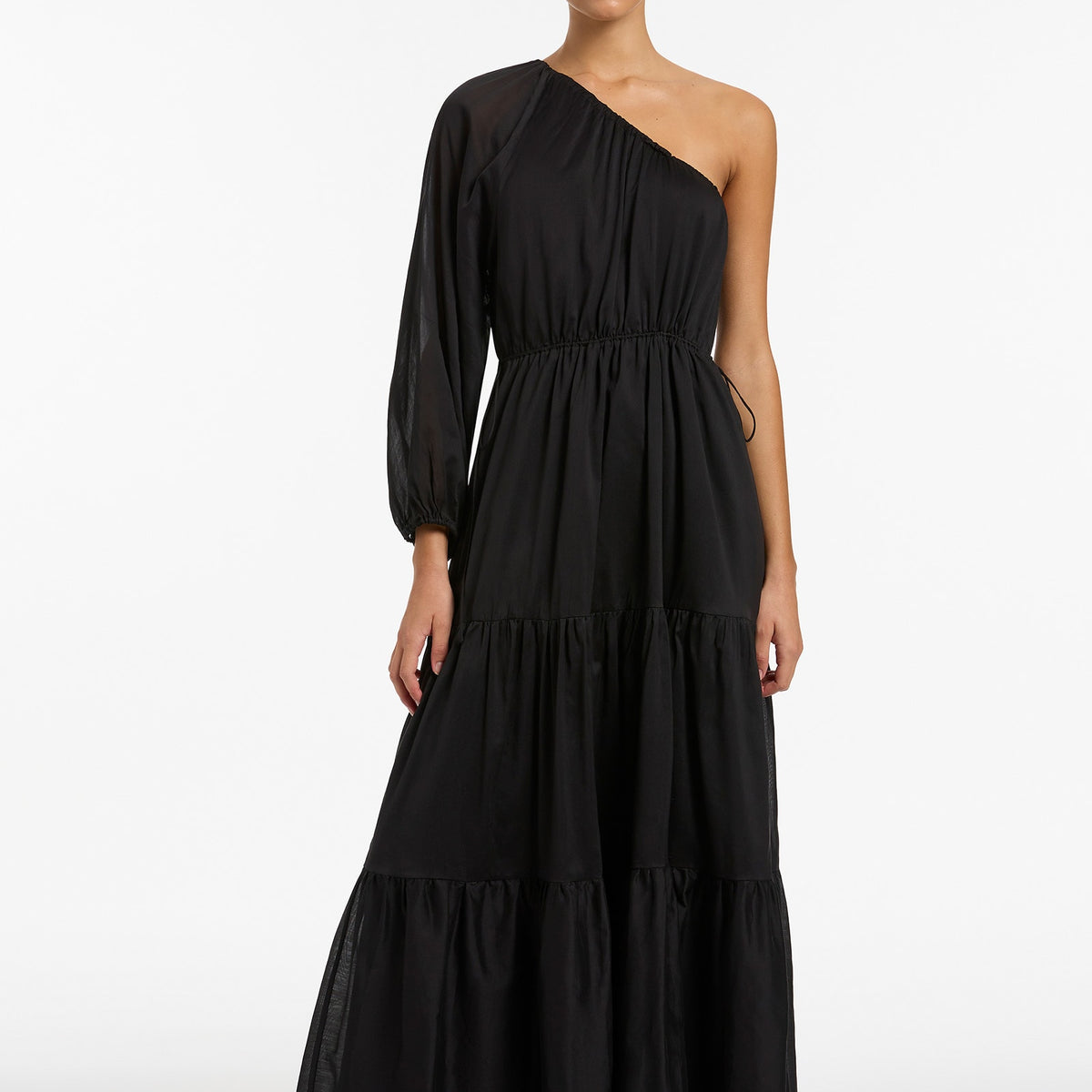 Jetset One Shoulder Maxi Dress - Black – JETS US
