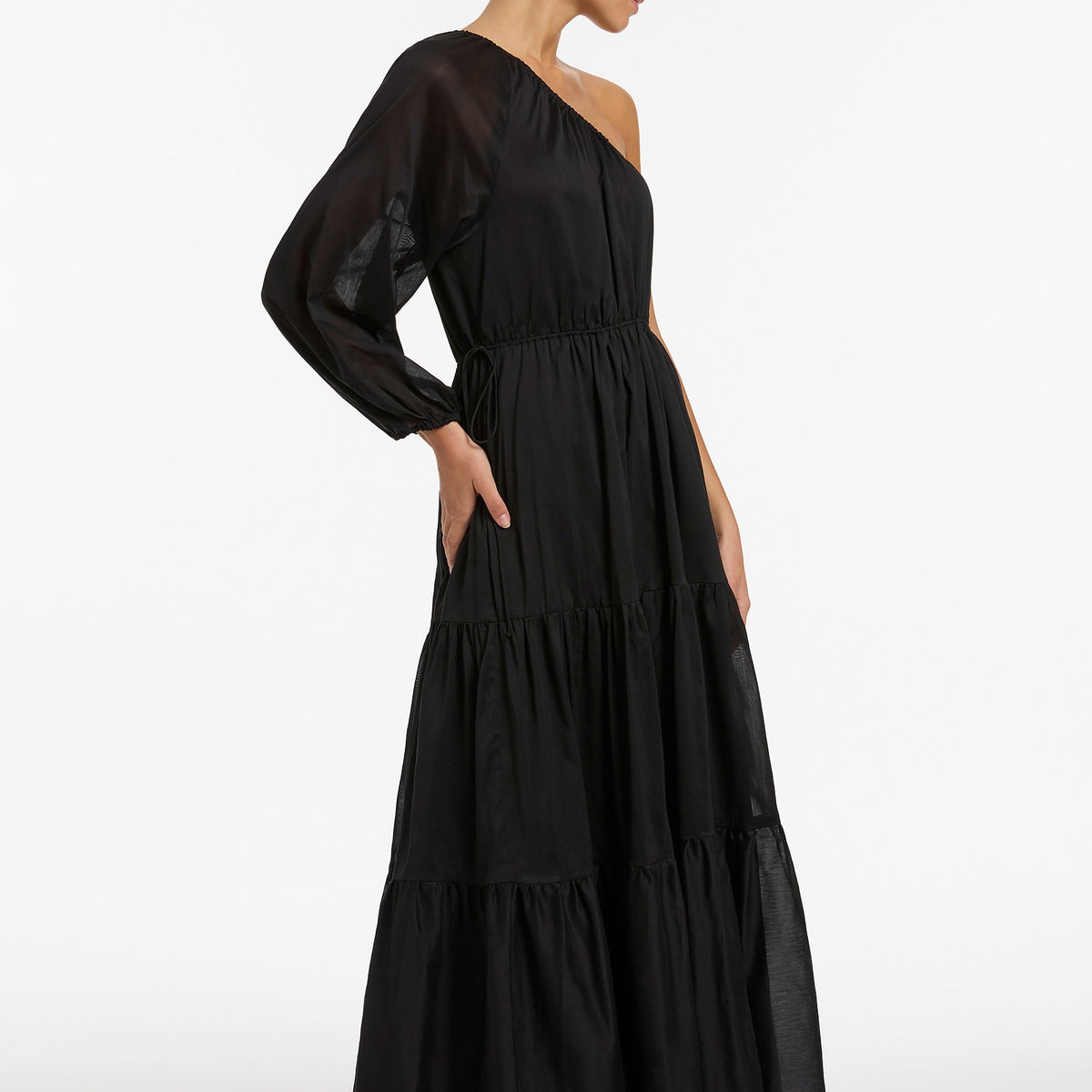 Jetset One Shoulder Maxi Dress - Black – JETS US